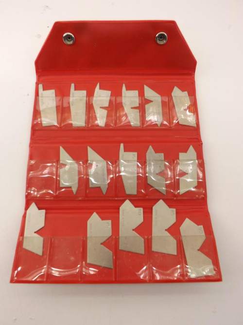 SPI 31-375-9 16 Piece Angle Gage Set in Plastic Pouch