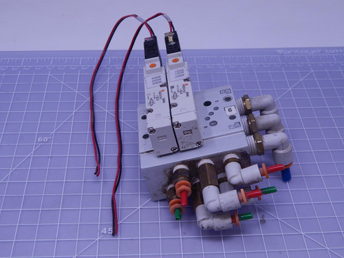 2 SMC VQZ2151-5L0 Solenoid Valves w/ Manifold - Buy Now
