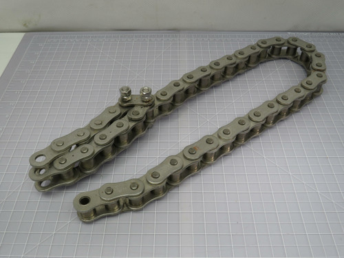 Used HKK80 SS304 ROLLER CHAIN CARBON STEEL DOUBLE ROW T189954 surplus ...