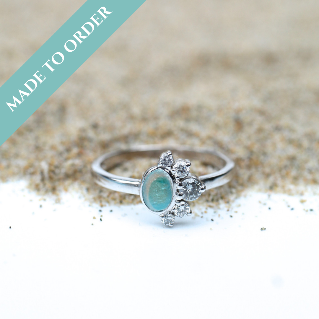 Sea Glass Engagement Rings, Sea Glass Wedding Rings