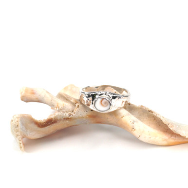 Shiva Swirl Shell Swirl Hammered Ring – Size 9