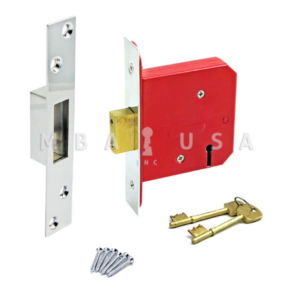 3-Inch, 5-Lever Mortise Dead Bolt Lock w/ Keys, Faceplate ...