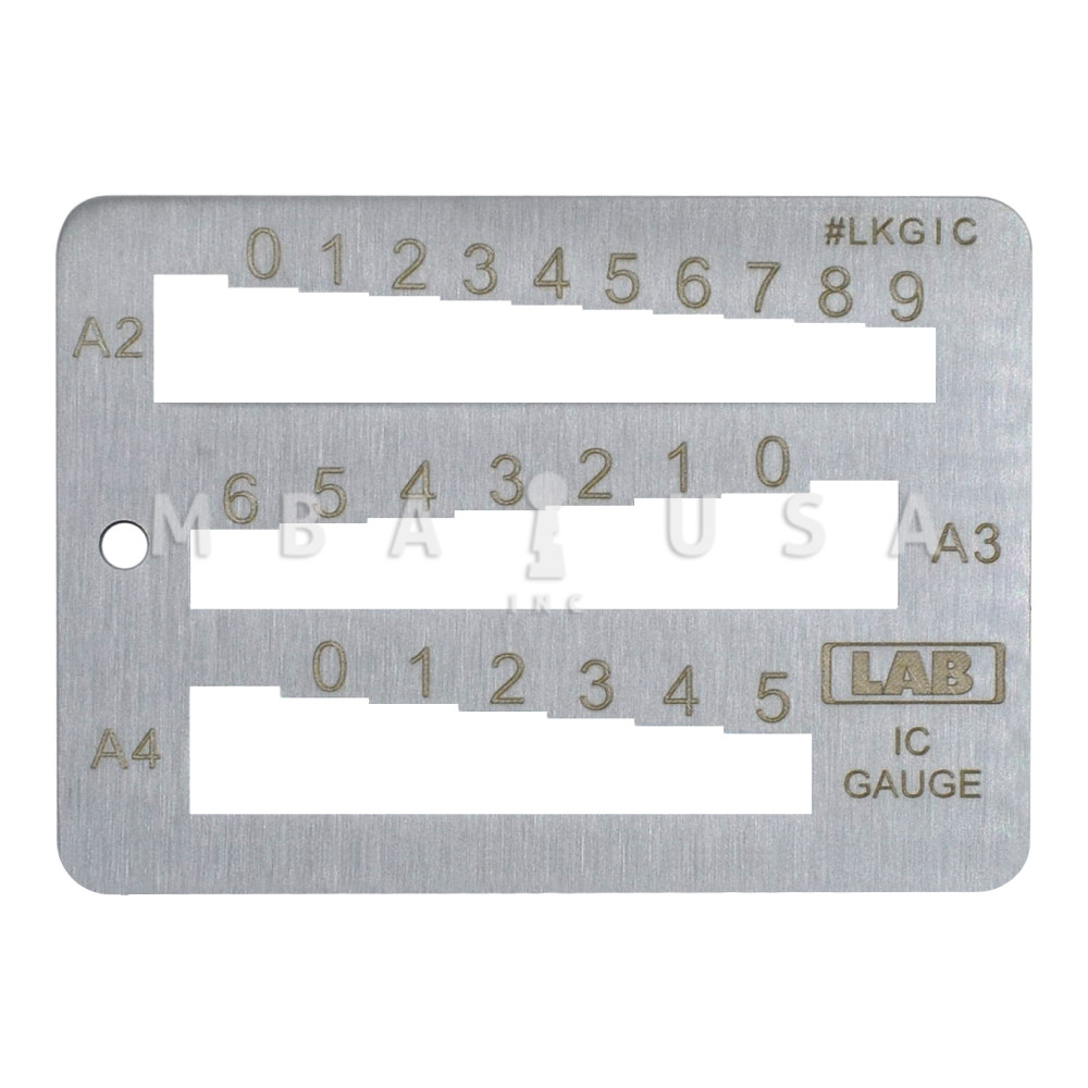 LAB Interchangeable Core Key Gauge, BEST A2 / A3 / A4 - MBA USA, Inc.
