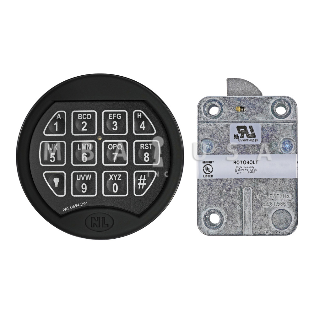 NL Basic Full-Size Roto Bolt Package, 2-User Swing Bolt Lock w/ Black ...