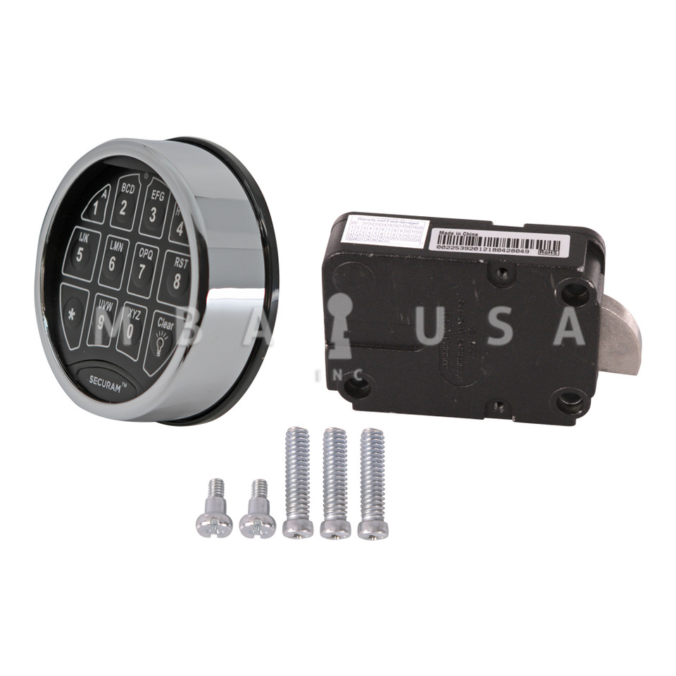 SECURAM SafeLogic Basic 2-User Swingbolt Lock w/ Top-Lit Keypad, Chrome ...