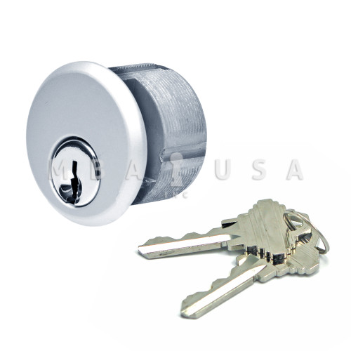 Mortise Key Cylinder, Schlage C Keyway, 1", Keyed Different, Clear Zinc ...
