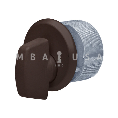 Die Cast 1" Mortise Thumbturn/Turn Knob Cylinder, Dark Bronze Finish ...