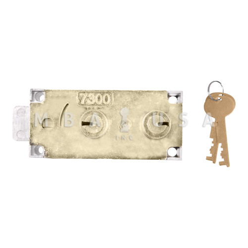 7300 DLN Safe Deposit Lock w/ Keys, 908 Guard, Brass Finish - MBA USA, Inc.