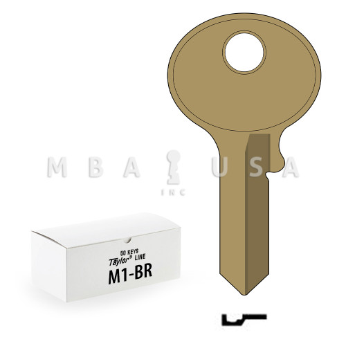 Ilco Taylor Key Blanks, Master M1, Brass (50 Pack) - MBA USA, Inc.