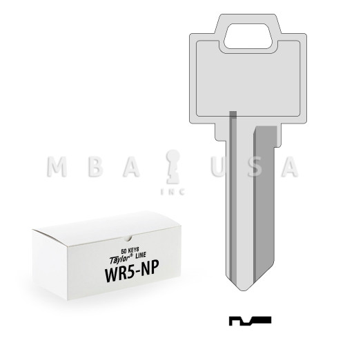 Ilco Taylor Key Blanks, Weiser WR5, Nickel Plate (50 Pack) - MBA USA, Inc.