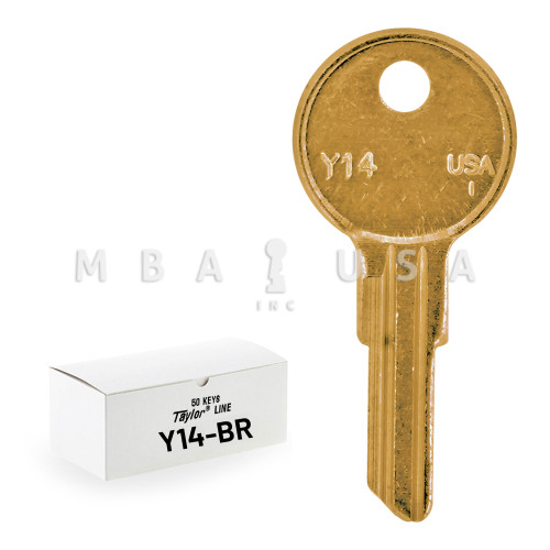 Ilco Taylor Key Blanks, Yale Y14, Brass (50-Pack) - MBA USA, Inc.