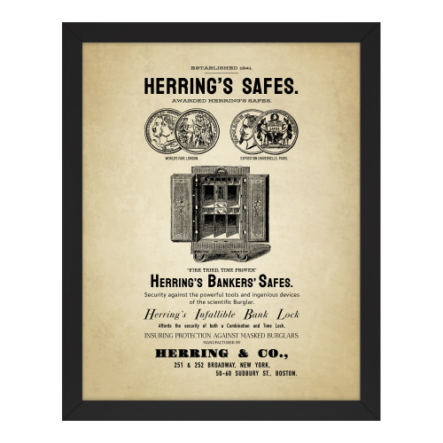 Herring's Safes "Fire Tried, Time Proven" Vintage Advertisement, Framed ...