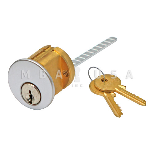 Ilco 5-Pin Rim Cylinder, Yale Y1 Keyway, Long Standard Tailpiece, Satin ...