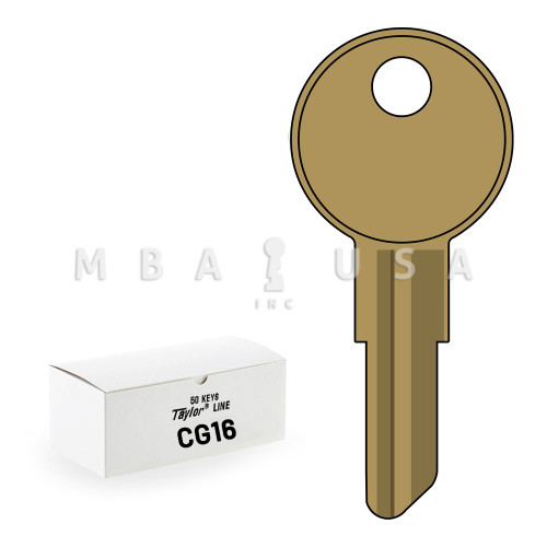 Ilco Taylor Key Blanks, Chicago CG16, Brass (50-Pack) - MBA USA, Inc.