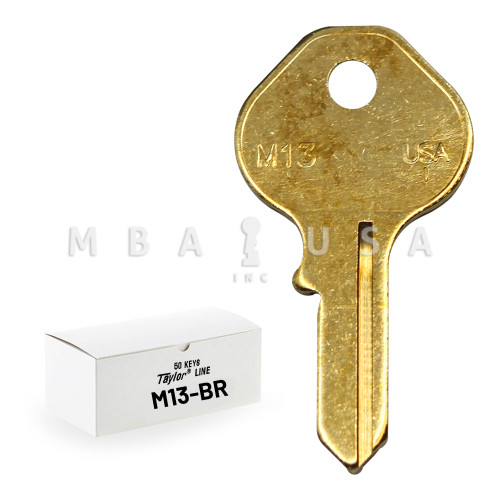 Ilco Taylor Key Blanks, Master M13, Brass (50-Pack) - MBA USA, Inc.