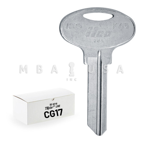 Ilco Taylor Key Blanks, Kwikset KW5, 6-Pin, Nickel Plate (50-Pack ...