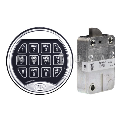 NL DIA Full Size Rotobolt Pkg - 10 User Swingbolt Lock w/ Chrome Keypad ...