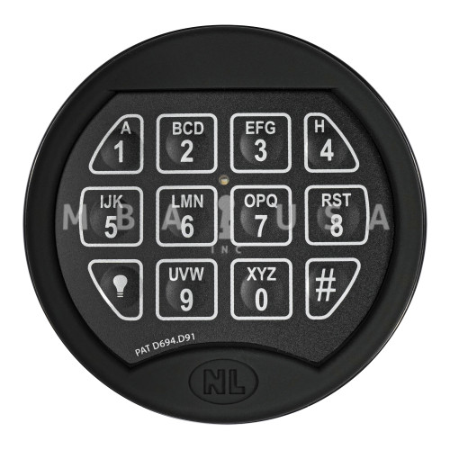 NL Premier Black Velvet Keypad, Non-Rotating - MBA USA, Inc.