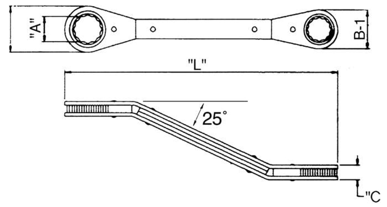 Wright Tool Offset Reverse Ratcheting Box Wrench 9424