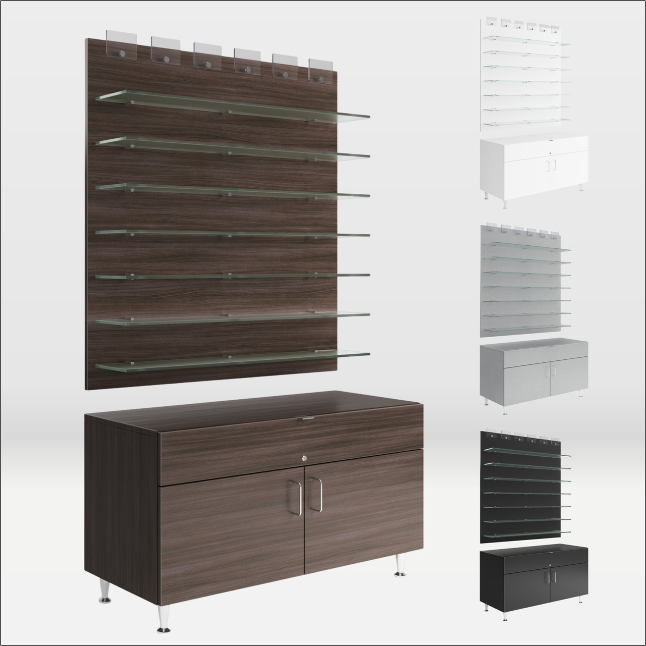 Wall Mount Optical Shelf Displays