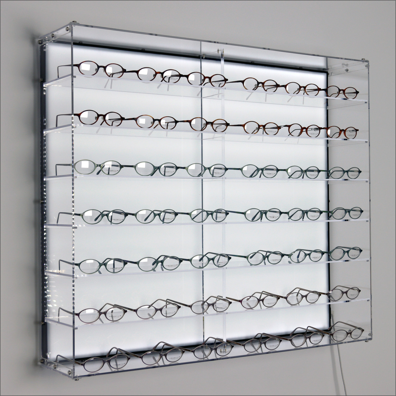 Wall-mount Optical LED Display Shelf Case