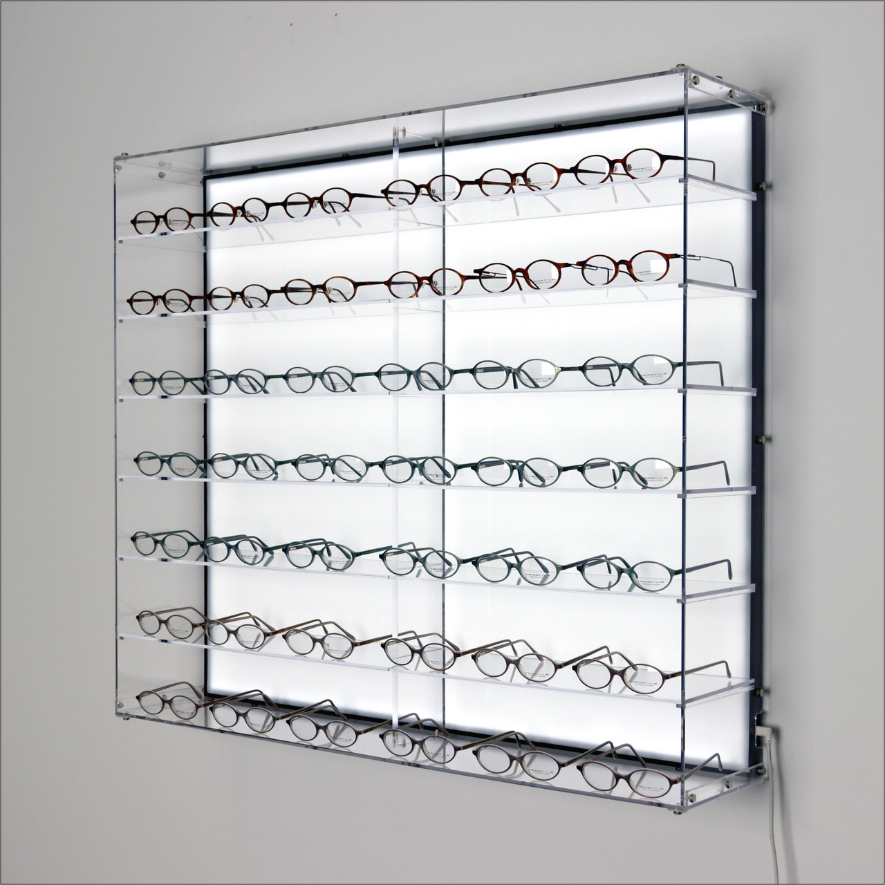 Wall-mount Optical LED Display Shelf Case