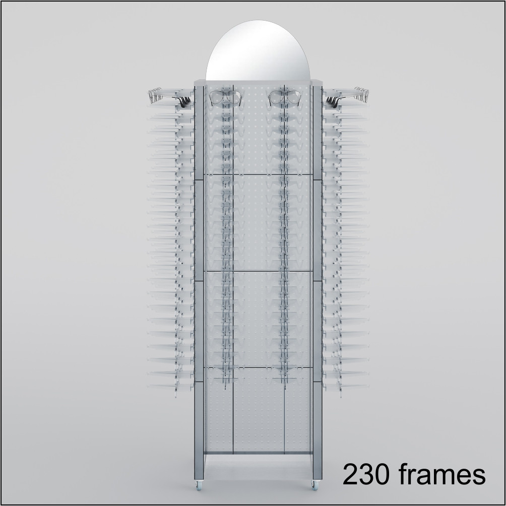 H-Unit Floortop Optical Frame Display on Wheeled Base - For 150 or 230 ...