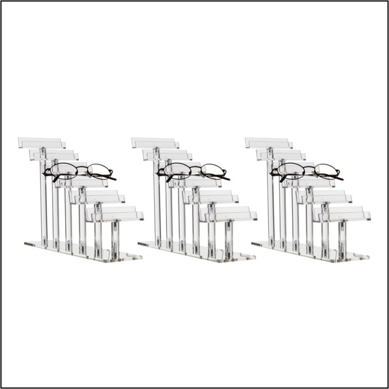 ST6.3 - Set of Three Clear Acrylic Step Optical Frame Risers