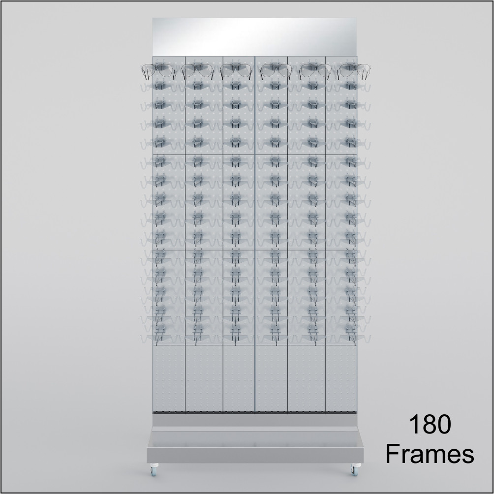 Two-Sided Shop-in-Shop Optical Floor Stand Display on Wheels - For 180 ...