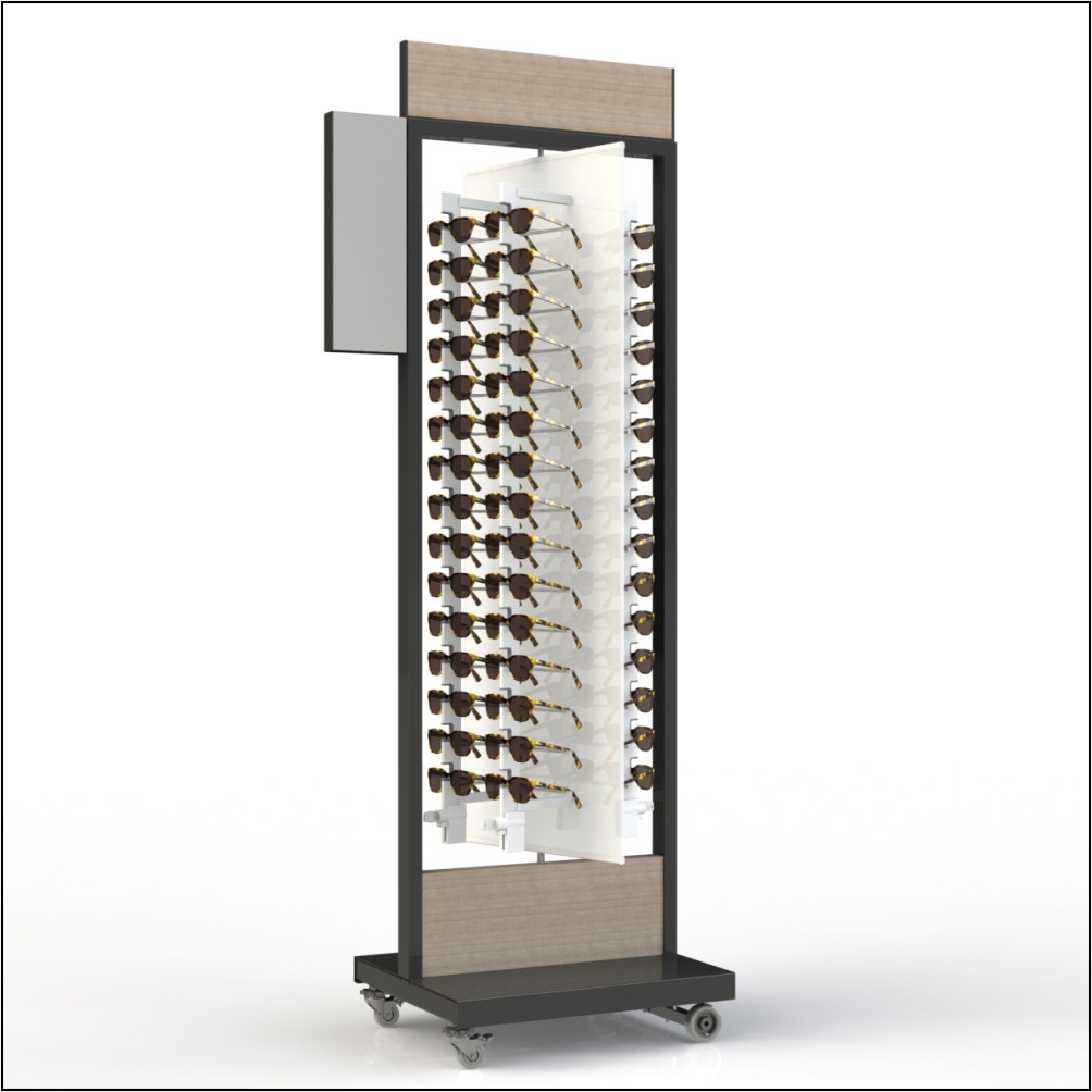 Basalt Locking Optical Frame Display For 64 Frames