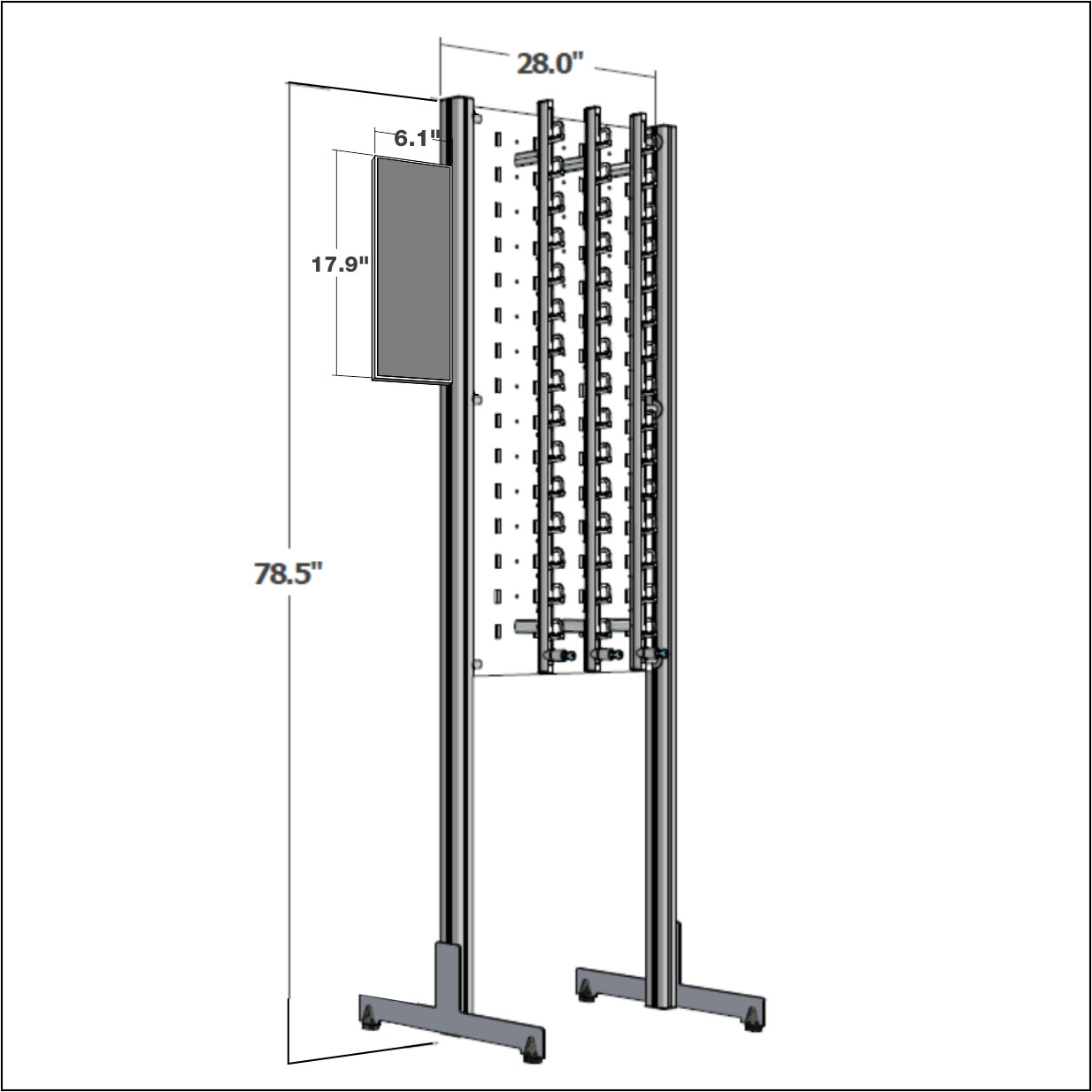 Locking Floor-Top Optical Display DW Panel 45 Frames - CNS Frame Displays