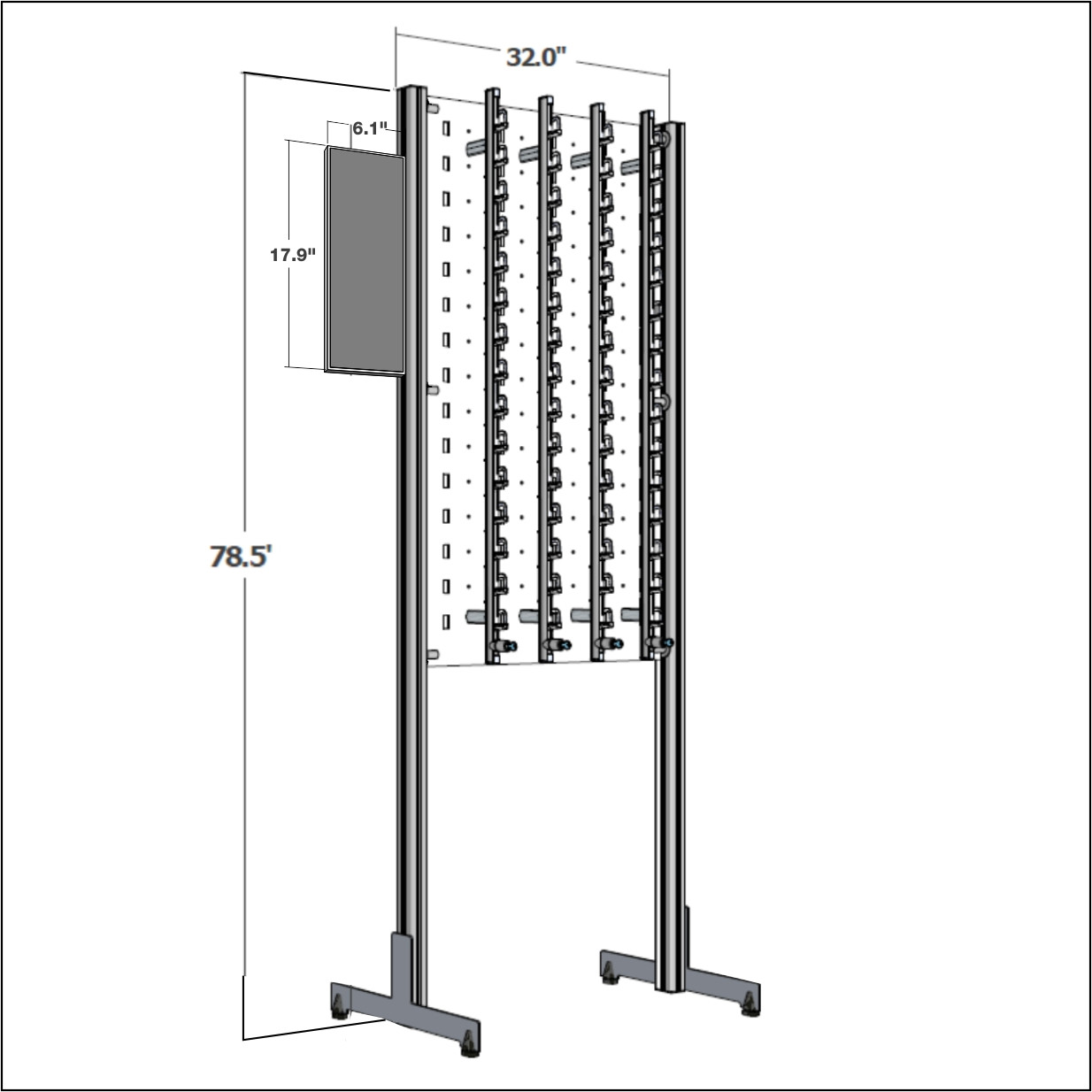 Locking Floor-Top Optical Display DW Panel 60 Frames - CNS Frame Displays
