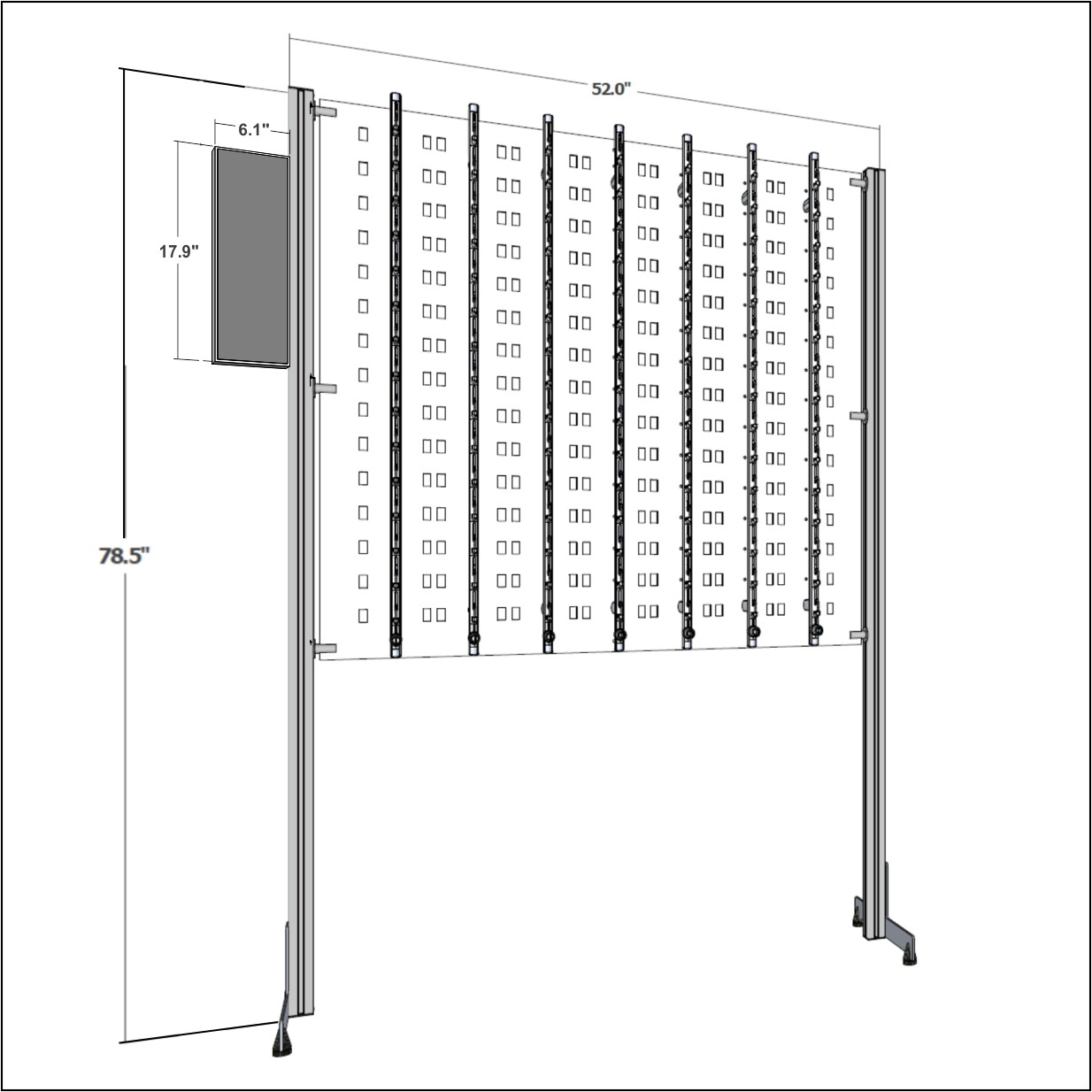 Locking Floor-Top Optical Display DW Panel 105 Frames - CNS Frame Displays