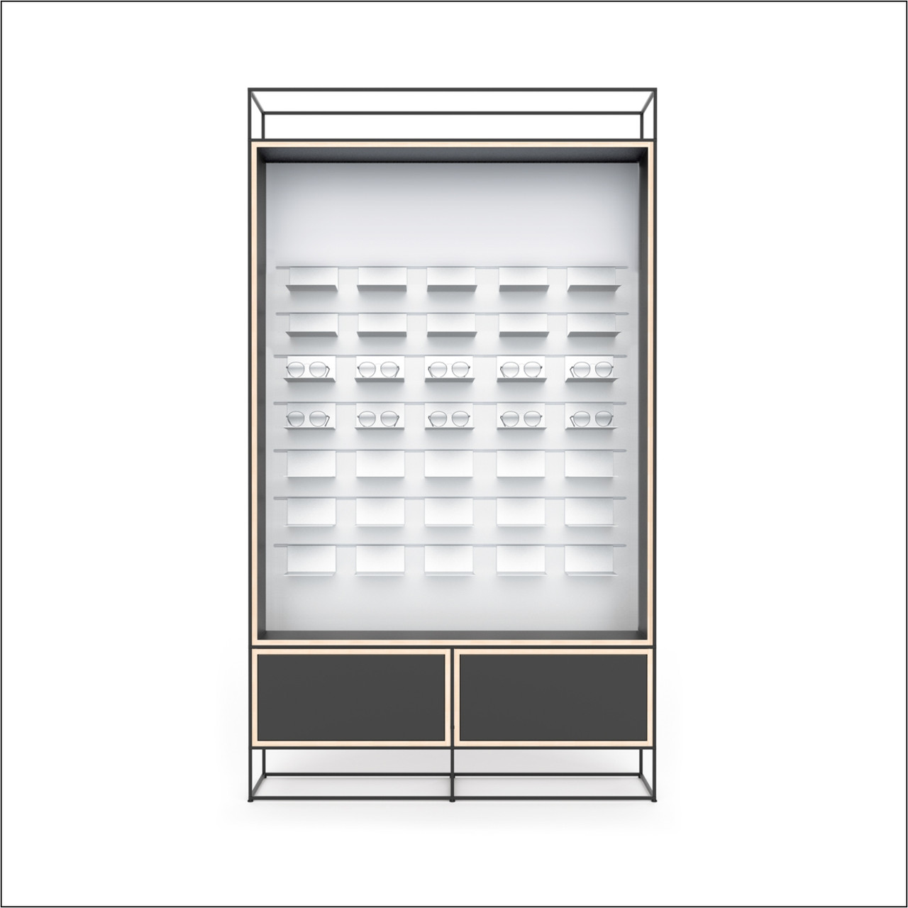 AROLINE Wall Display with doors CR.SET.WP.CD.DK.ASM.GP.04