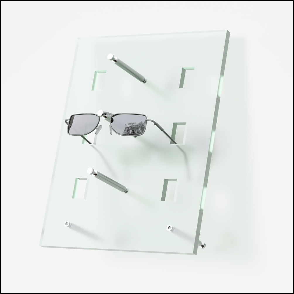 Counter Top PIN Optical Frame & Sunglass Panel - 3 Frames - Clear