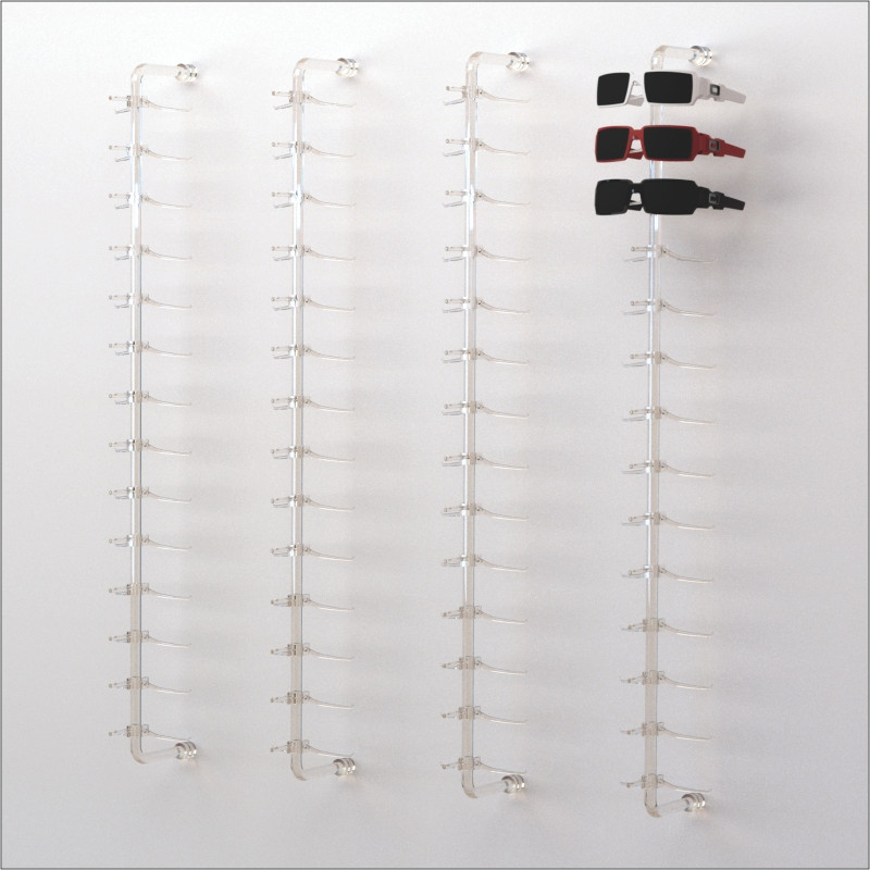DWYL Acrylic Wall mount Eyewear & Optical Display Rod W/10, 12 or 14 ...