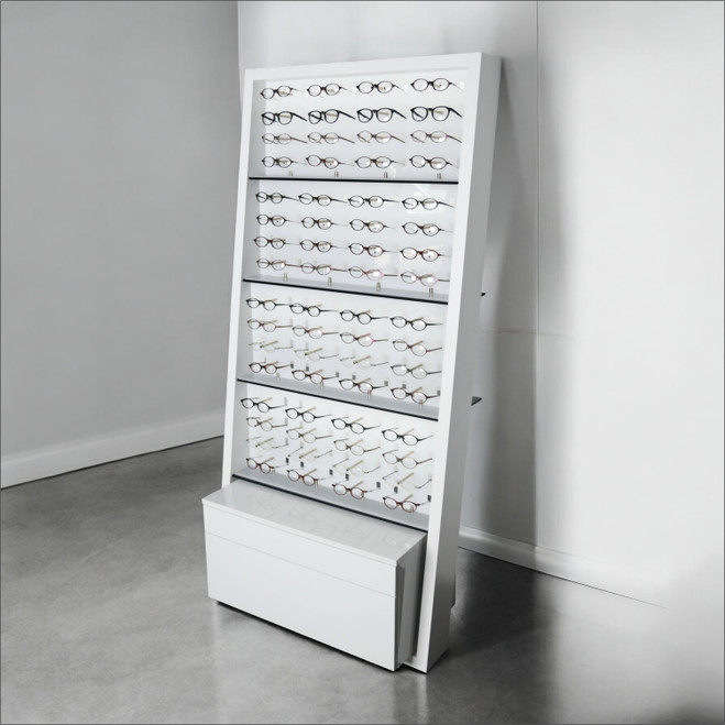 Eileen Wall Mounted Optical Frame Display Shelves - Satin White Finish