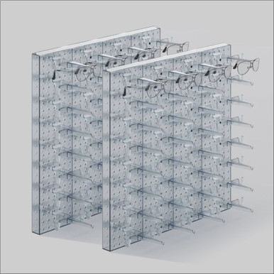 Wallmount Peg Panel Optical Frame Display 2-Pack - For 64 to 96 Frames