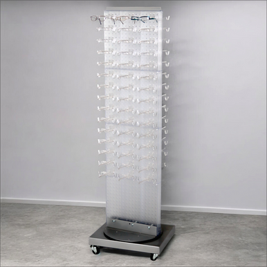 Rotating Two-Sided Optical Frame Floor Display on Wheels - For 90 or ...