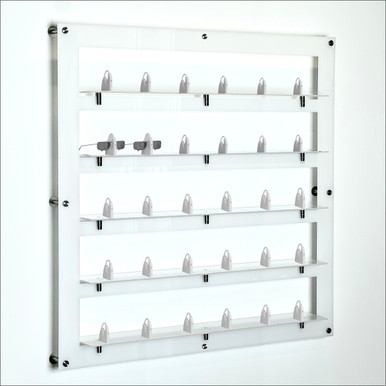 DW Wall Mount Optical Shelf Display with 5 Cutout Lockable Shelves - 47 ...