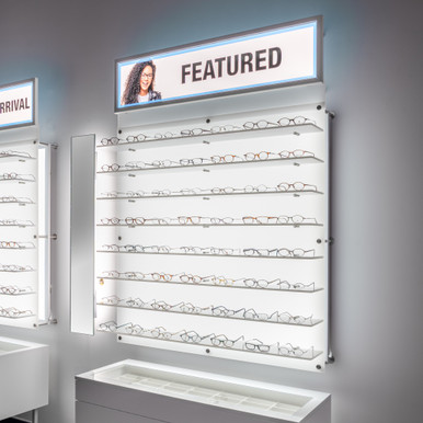 Backlit DW Wall Mount Optical Shelf Display - 47.5" Wide