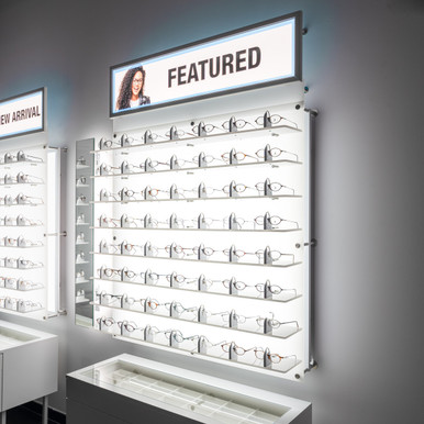 Backlit DW Wall Mount Optical Lockable Shelf Display 47.5" Wide | Pre ...