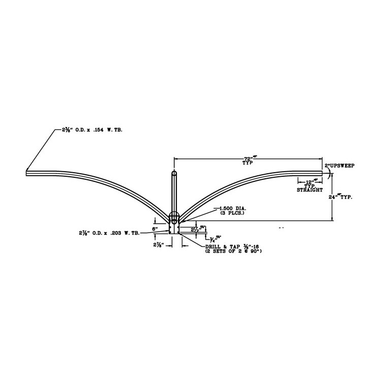 Upsweep Pole Top Bracket with 3 Arms, 6 Foot at 120 Degrees | LightMart.com