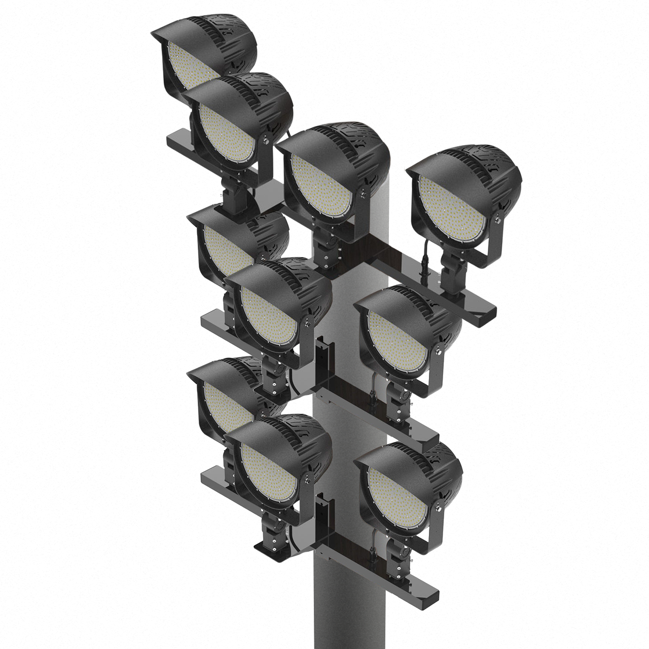 LED Lighting System For Football Field Four Light Poles and Forty LED ...