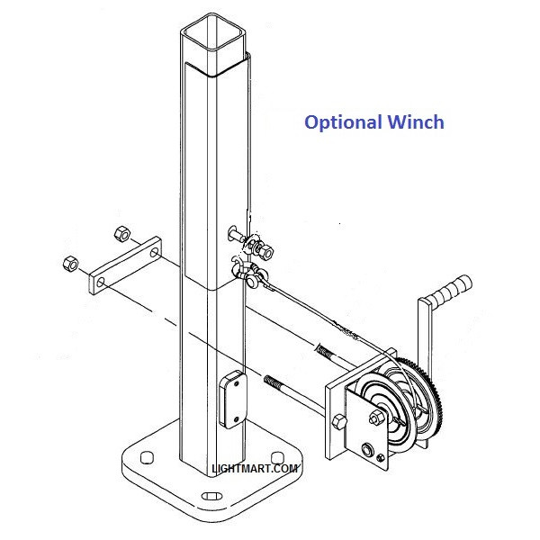 Hinged Square Steel Light Pole 25 Ft 4 In 7 Gauge | LightMart.com