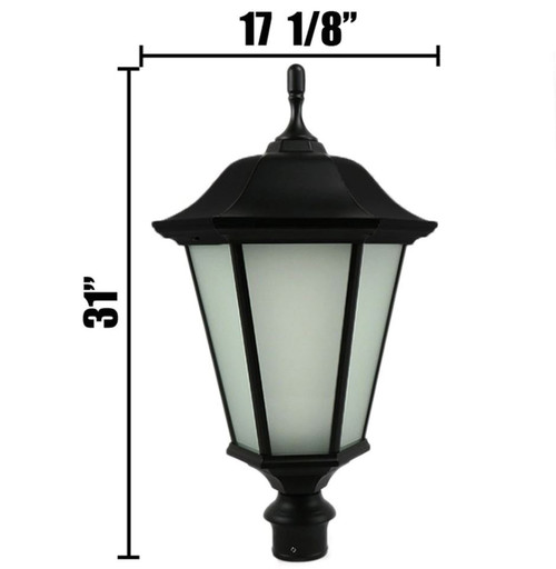 Windsor LED Light Pole Kit with Lantern Fixture 4 Inch Diameter Light ...