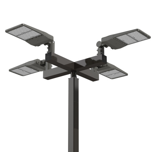 10-25 Foot Light Pole Kit with Four Adjustable LED Lights, Selectable ...