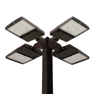 Light Pole Kit with Four LED Area Lights, Selectable Wattage 150/200 ...