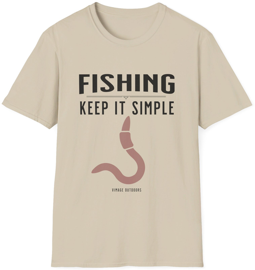 Vimage Outdoors Fishing T-Shirt: Fishing Keep It Simple Black Text with ...