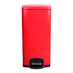 Trash Can 32 Quart / 8 gal. Red Metal Square - Sound Medical Supplies